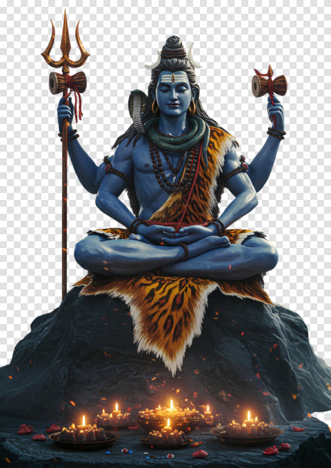 Lord Shiva Sitting On Rock PNG Download HD | PngEdits