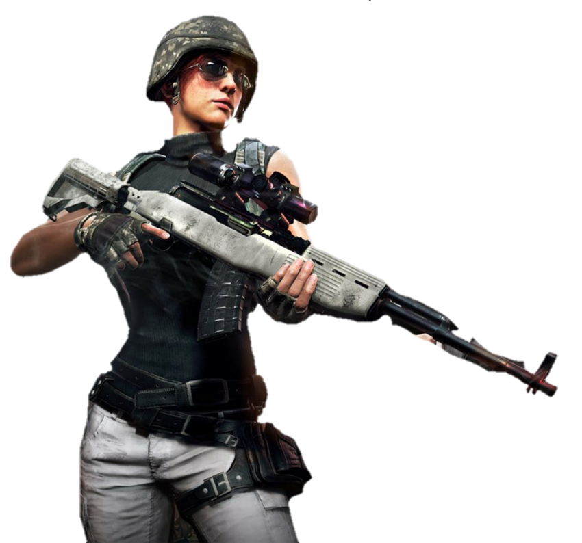 Pung Girls Player With Gun Png Hd | PngEdits