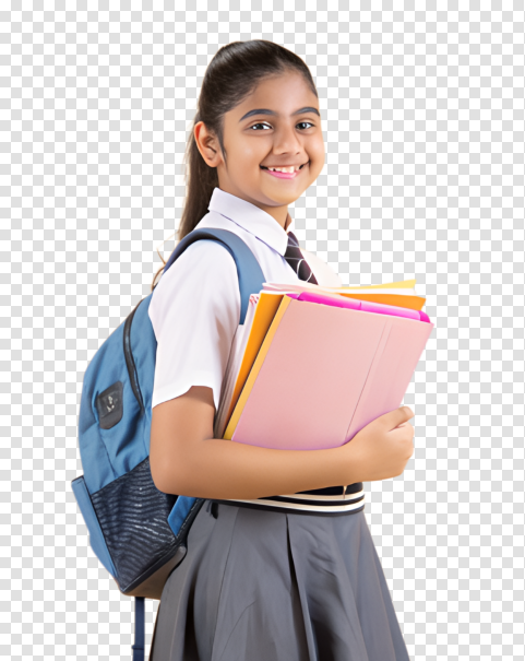 Young School Girl Student With Uniform Png | PngEdits